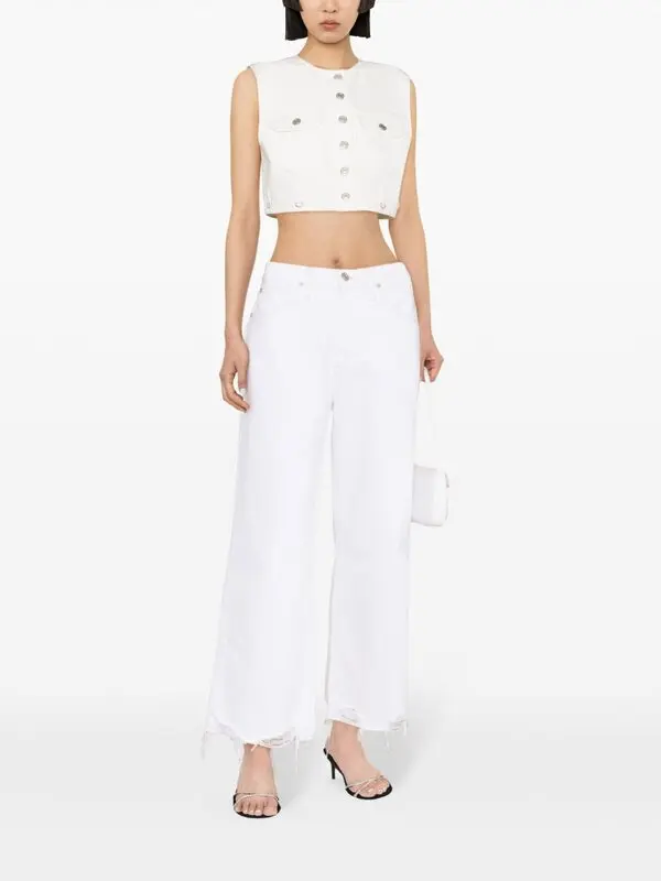 COURREGES Cropped Denim Vest - White