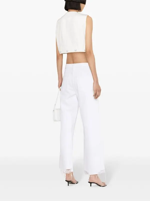 COURREGES Cropped Denim Vest - White