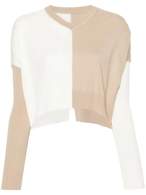 MAISON MARGIELA Colour-block Cropped Jumper
