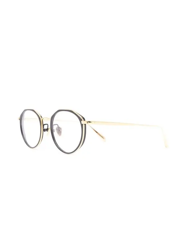 Linda Farrow Cesar Etched Round-frame Glasses
