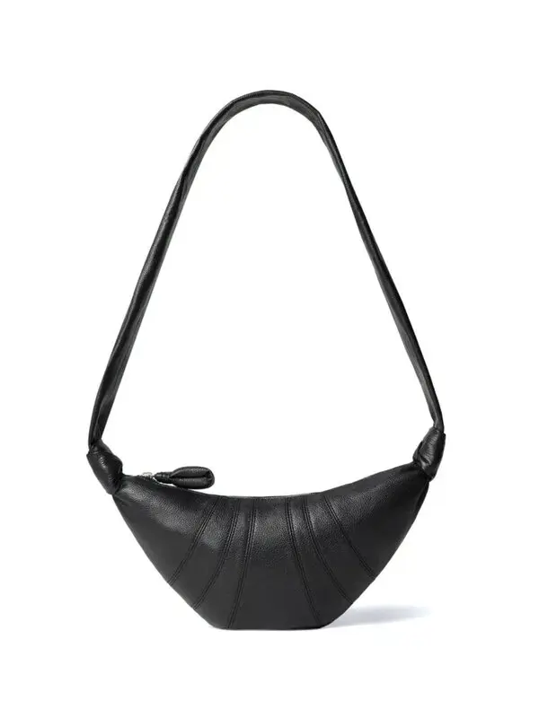 LEMAIRE Croissant Bag In Grained Leather - Black