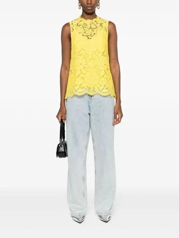 Dolce & Gabbana Cordonetto Lace Top - Yellow