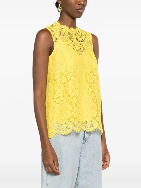Dolce & Gabbana Cordonetto Lace Top - Yellow