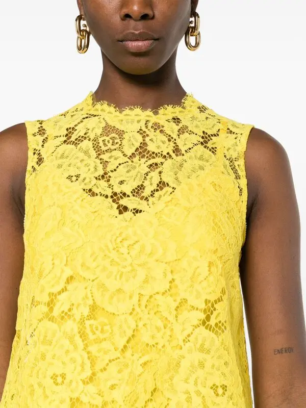 Dolce & Gabbana Cordonetto Lace Top - Yellow