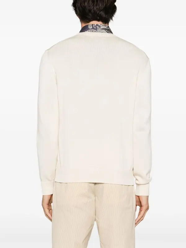 Etro Embroidered Motif Cotton Jumper - Neutrals