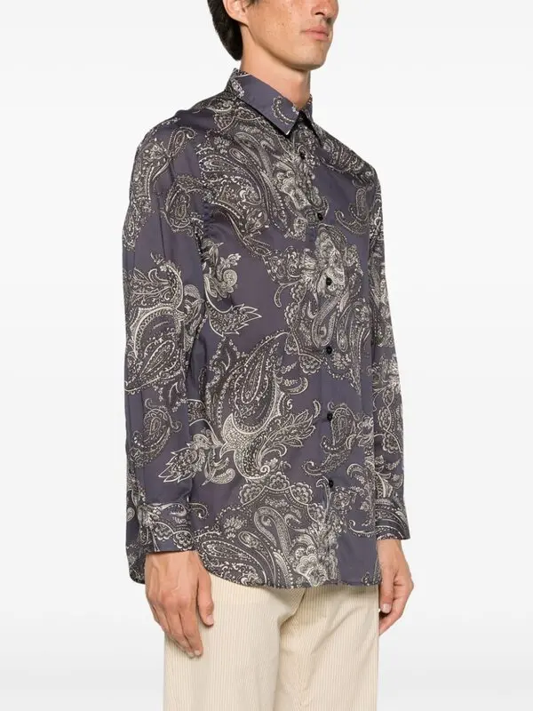 Etro Paisley-print Cotton Shirt - Blue