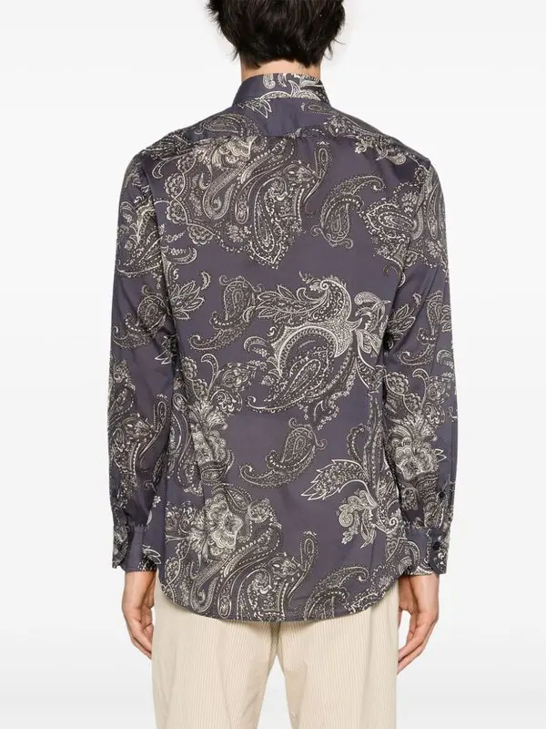Etro Paisley-print Cotton Shirt - Blue