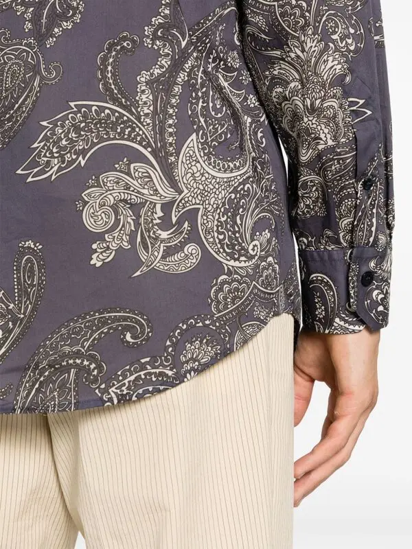 Etro Paisley-print Cotton Shirt - Blue