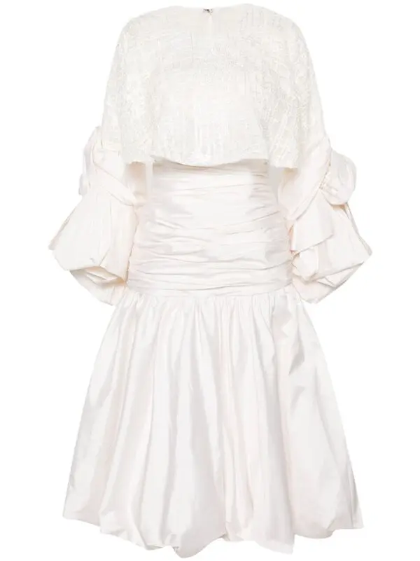GABY CHARBACHY Floral-appliqué Ruched Gown