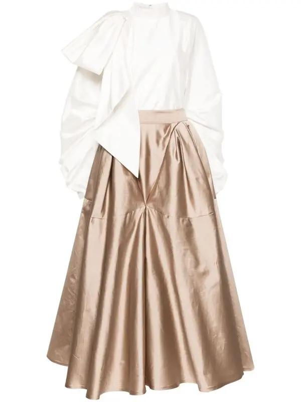GABY CHARBACHY Satin Flared Skirt Set
