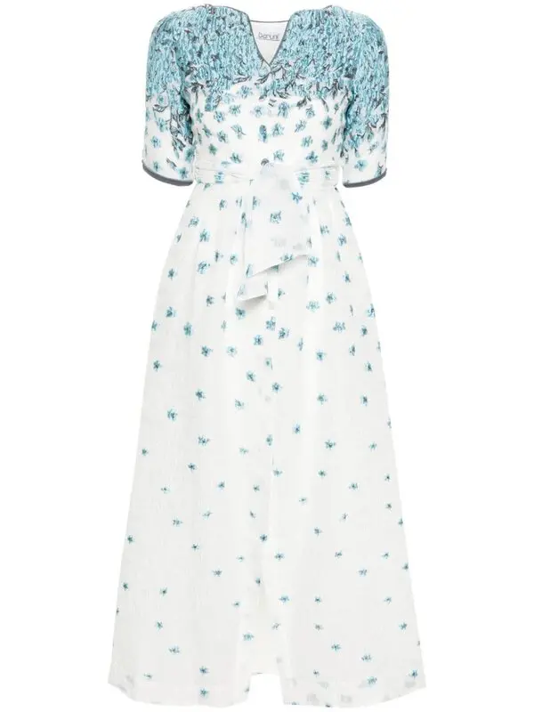 BARUNI Lobelia Floral-appliqué Maxi Dress