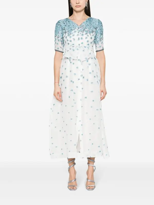 BARUNI Lobelia Floral-appliqué Maxi Dress
