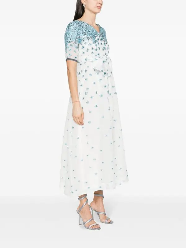 BARUNI Lobelia Floral-appliqué Maxi Dress