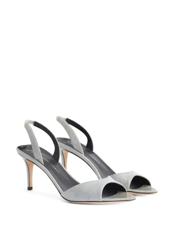 GIUSEPPE ZANOTTI Lilibeth 70mm Leather Sandals - Silver