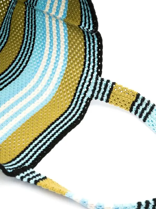 LANVIN Striped Crochet Tote Bag