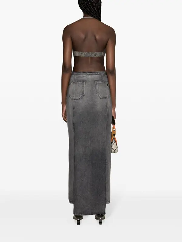 MARINE SERRE Regenerated Camouflage-print Bustier Top