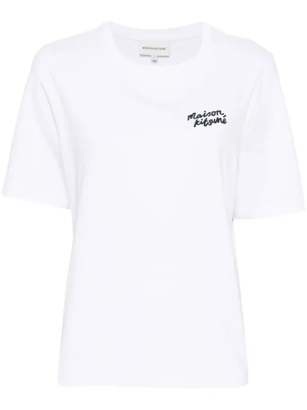 Maison Kitsuné Logo-embroidered T-shirt - White