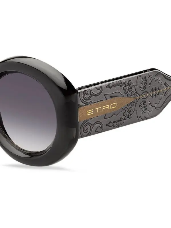 Etro Round-Frame Sunglasses - Black | Editorialist display picture 1