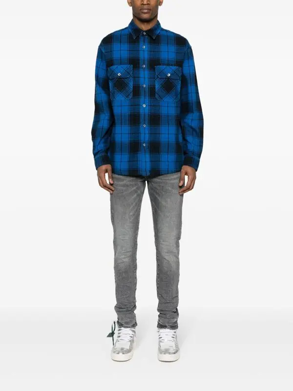 PURPLE BRAND Plaid-check Flannel Shirt