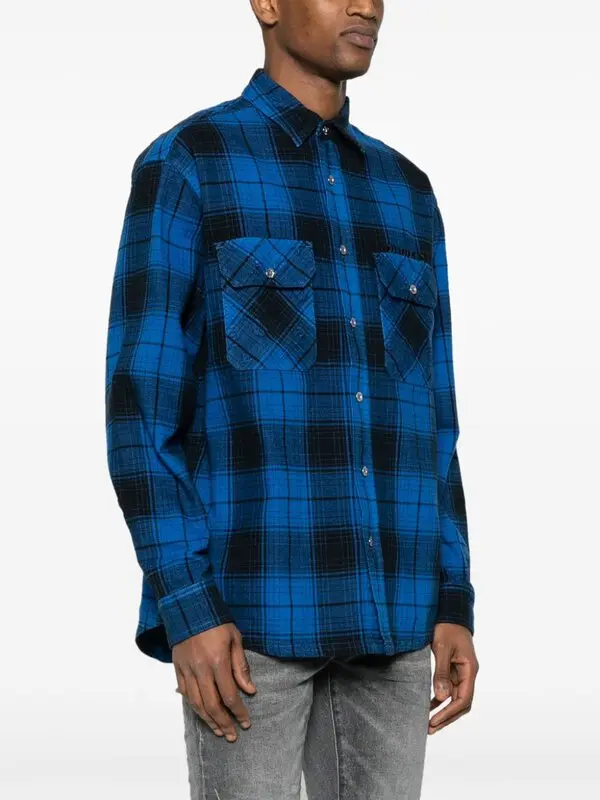 PURPLE BRAND Plaid-check Flannel Shirt