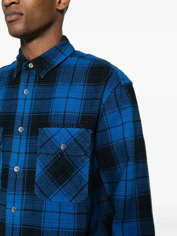 PURPLE BRAND Plaid-check Flannel Shirt