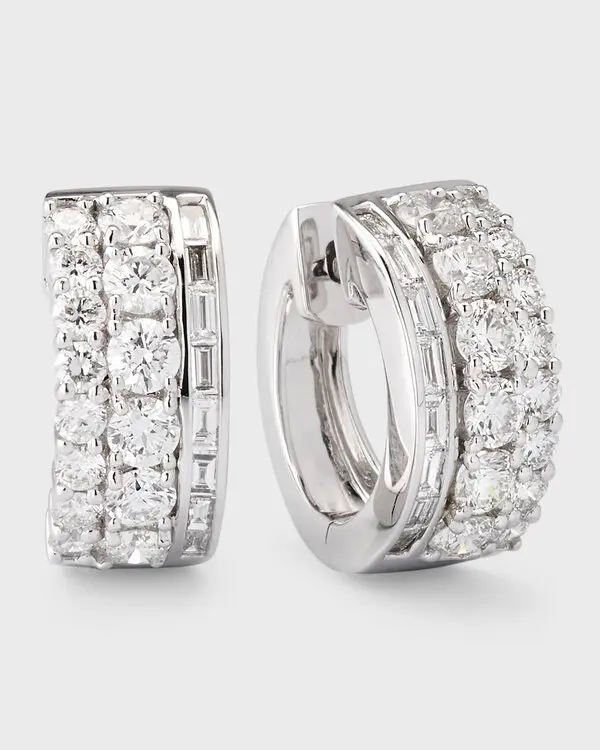 ANITA KO 18k Diamond Huggie Earrings - White Gold