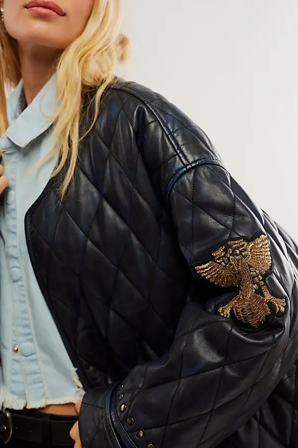 ONETEASPOON Eagle Eye Quilted Leather Jacket