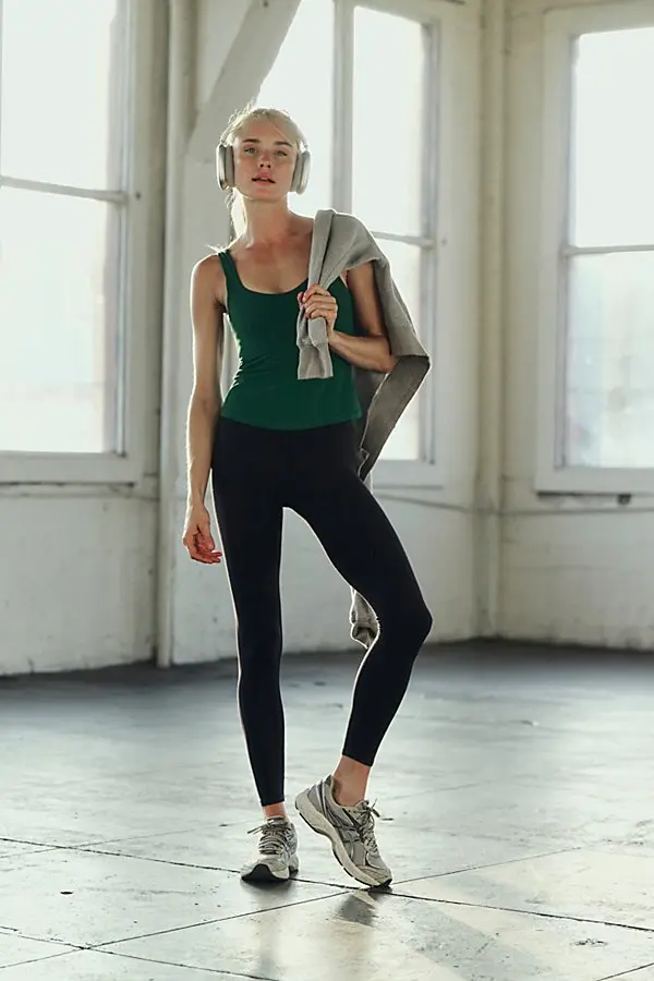 Free People Never Better Long Tank - Heritage Green