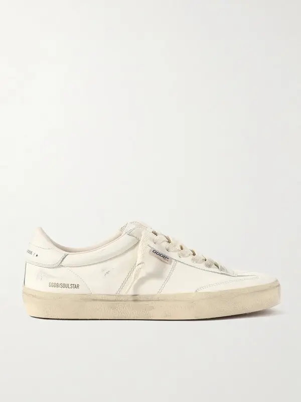 Golden Goose Soul-star Distressed Leather Sneakers - Neutrals