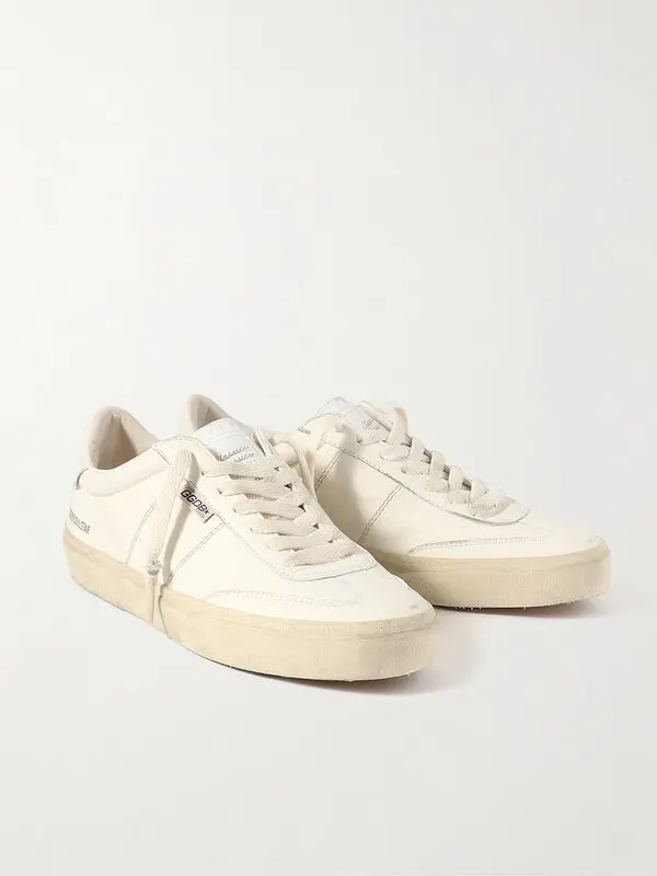 GOLDEN GOOSE Soul-star Distressed Leather Sneakers - Neutrals