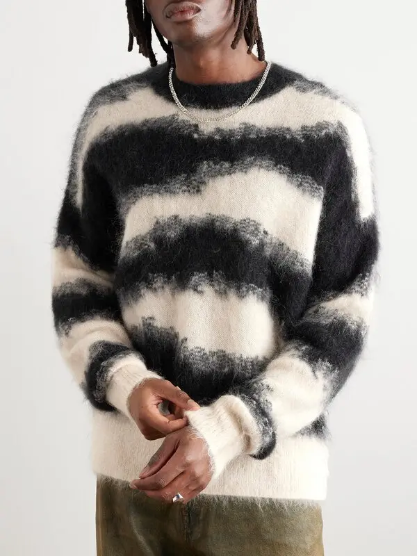 MARANT Isabel Sawyers Striped Brushed-knit Sweater