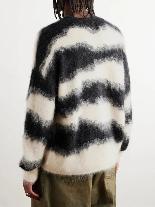 MARANT Isabel Sawyers Striped Brushed-knit Sweater