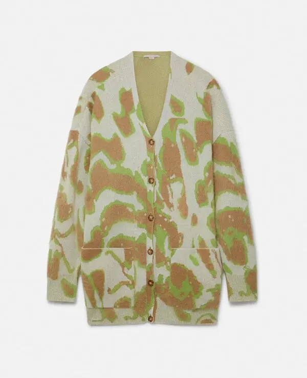 Stella McCartney Abstract Pattern Oversized Knit Cardigan