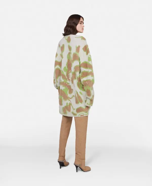 Stella McCartney Abstract Pattern Oversized Knit Cardigan