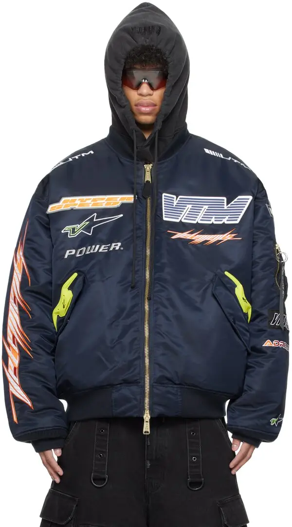 Vetements Alpha Industries Edition Racing Bomber Jacket - Navy