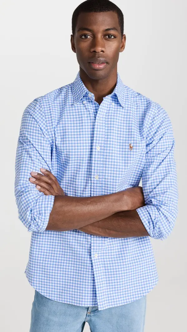 Polo Ralph Lauren Classic Fit Oxford Shirt - Light Blue/white