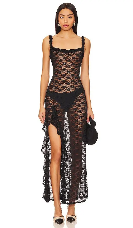 LOVERS AND FRIENDS Drew Sheer Maxi Dress - Black