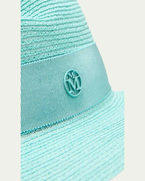 MAISON MICHEL Virginie Seasonal Iconic Aqua Straw Fedora