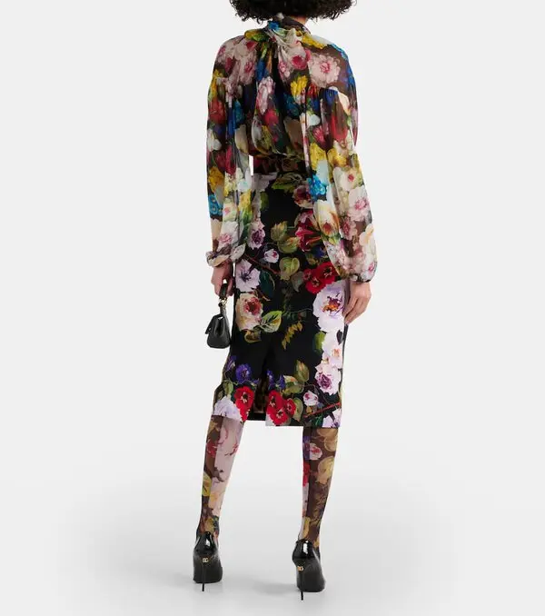 Dolce & Gabbana Floral Tulle Tights
