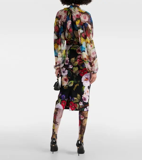 Dolce & Gabbana Floral Tulle Tights