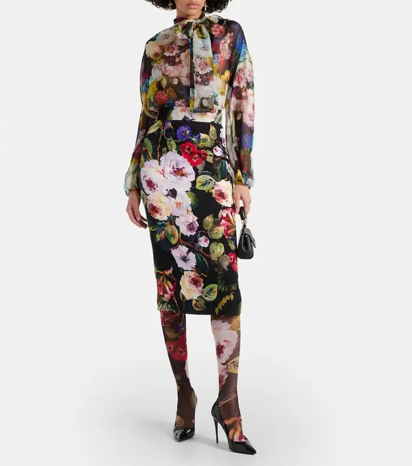 Dolce & Gabbana Floral Tulle Tights