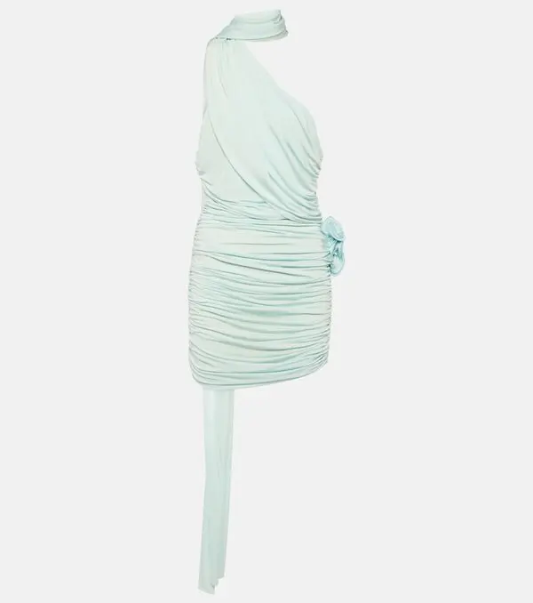 Magda Butrym Scarf-detail Ruched Minidress - Blue