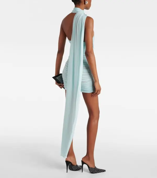 Magda Butrym Scarf-detail Ruched Jersey Minidress