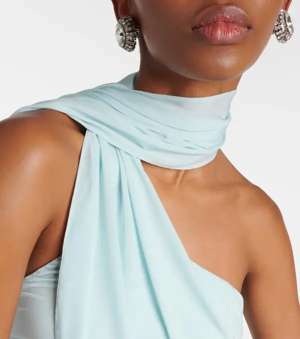 Magda Butrym Scarf-detail Ruched Jersey Minidress