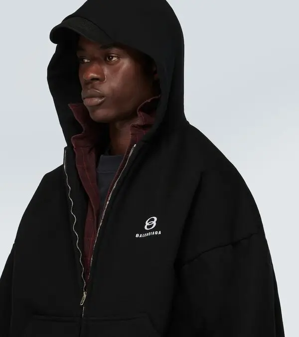 Balenciaga Unity Sports Icon Layered Hoodie - Black | Editorialist