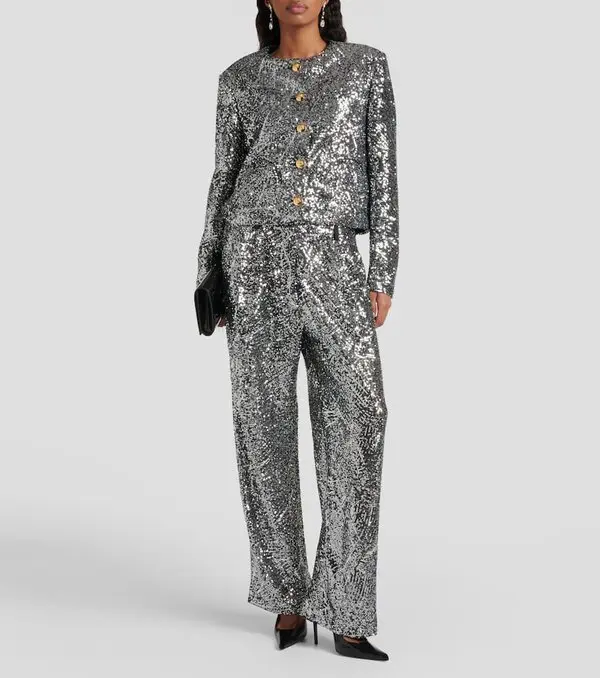BLAZÉ MILANO Fox Sequined Straight Pants