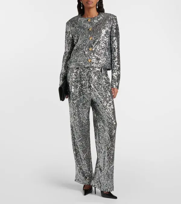 BLAZÉ MILANO Fox Sequined Straight Pants