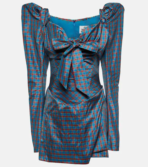 VIVIENNE WESTWOOD Bow-detail Checked Mini Dress