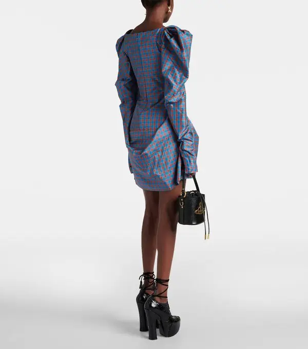 VIVIENNE WESTWOOD Bow-detail Checked Mini Dress