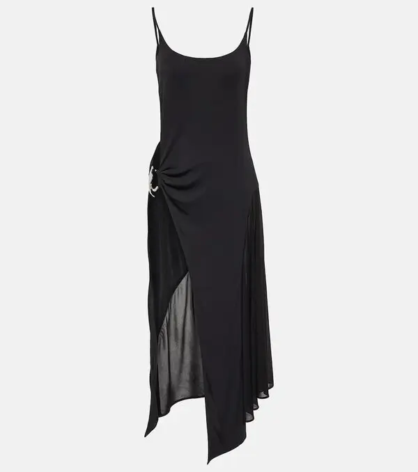 MUGLER Asymmetric Cutout Midi Dress